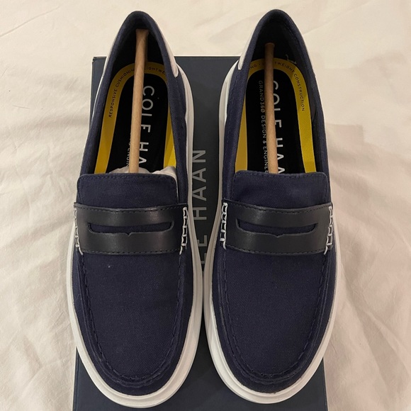 Cole Haan | Shoes | Cole Haan Marine Blue Canvas Loafer | Poshmark